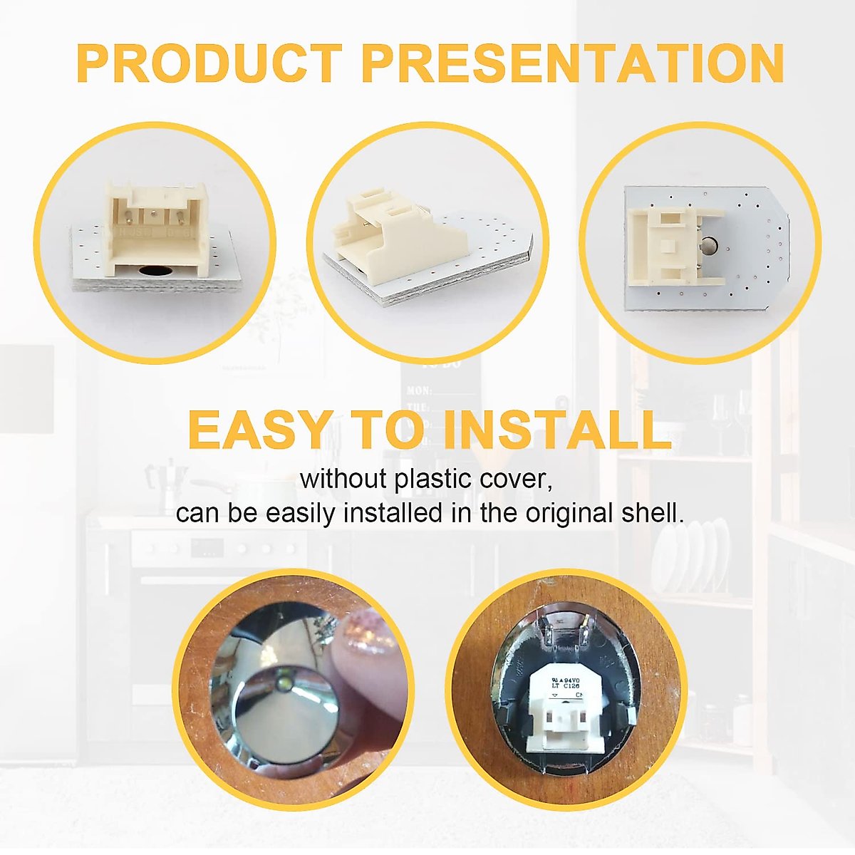 WR55X11132 Refrigerator Led Lamp Replacement，Fits for GE Refrigerator LED Light Module Replace WR55X25754 WR55X30602 WR55X26486, Without Plastic Cover, Only Led Pcb Board（8 PCS）