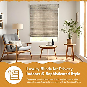 Radiance 2208866E Cordless Roman Shade, 46" W x 64" L, Driftwood