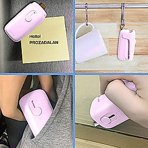 Mini Portable Handheld Heat Sealer, 2 in 1 Heat Sealer & Cutter Portable Bag Resealer Machine for Plastic Bags Storage Food Snack Cookies Fresh (Battery Included), Pink