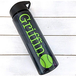 Personalized 24 oz Sports-Themed Water Bottle Tumbler with Custom Vinyl Decal by Avito - Soccer, Volleyball, Baseball, Cheer, Dance, Gymnastics, Ballet, Football, Kids Water Bottle