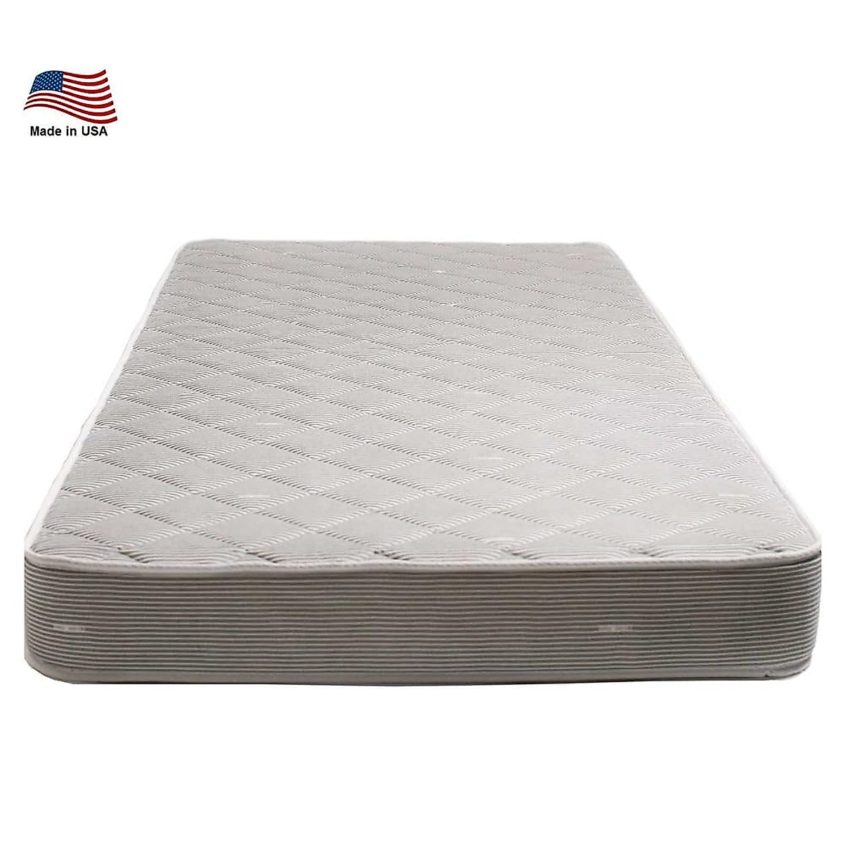 Mytee Products 5.5 Inch Mattress for RV Trailer & Camper 30"x78" - Luxury Foam with Pinstripe Design & Quilted Cover Both Sides - Breathable Trailer Bed Mattress for Truckers