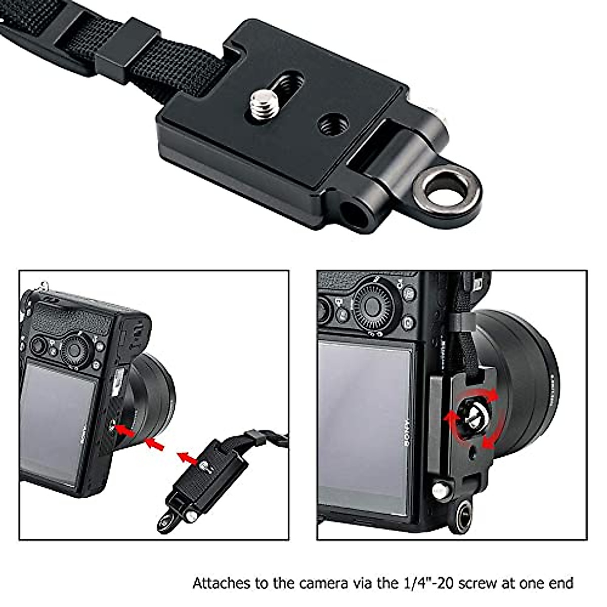 JJC Mirrorless Camera Hand Strap Grip for Sony A7R V IV III II A7IV A7S III II A7RIV A7RIII A7III A7RII A7II A1 A9 II A7C ZV-E10 A6600 A6500 A6400 A6300 A6100 A6000 RX1 RX1R RX1RII RX10 IV III II