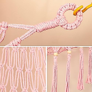 Razella Pink Stuffed Animal Net or Hammock with LED Light Macrame Plushie Net Hammock Plush Animal Storage Hammock for Wall Bedroom Living Boho Kids Room Decor