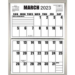 Jumbo Large Print 2023 Wall Calendar | 13-months | 17" x 22" hanging on wall | 17" x 11" closed