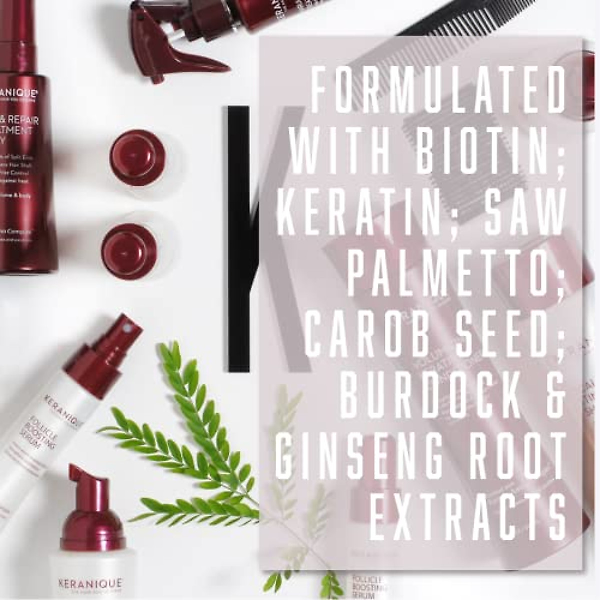 Keranique Curl Preserve Volumizing Shampoo and Conditioner Set for Hair Repair and Growth with Biotin and Keratin Amino Complex, Sulfate and Parabens Free, 8 fl oz ea