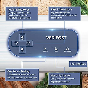 Pro 6 In 1 Food Vacuum Sealer Machine in White-Versatile Food Sealer with Bags and Rolls-Wet Food Mode,85Kpa Great Suction,Consecutive Sealing,Sous Vide Applied