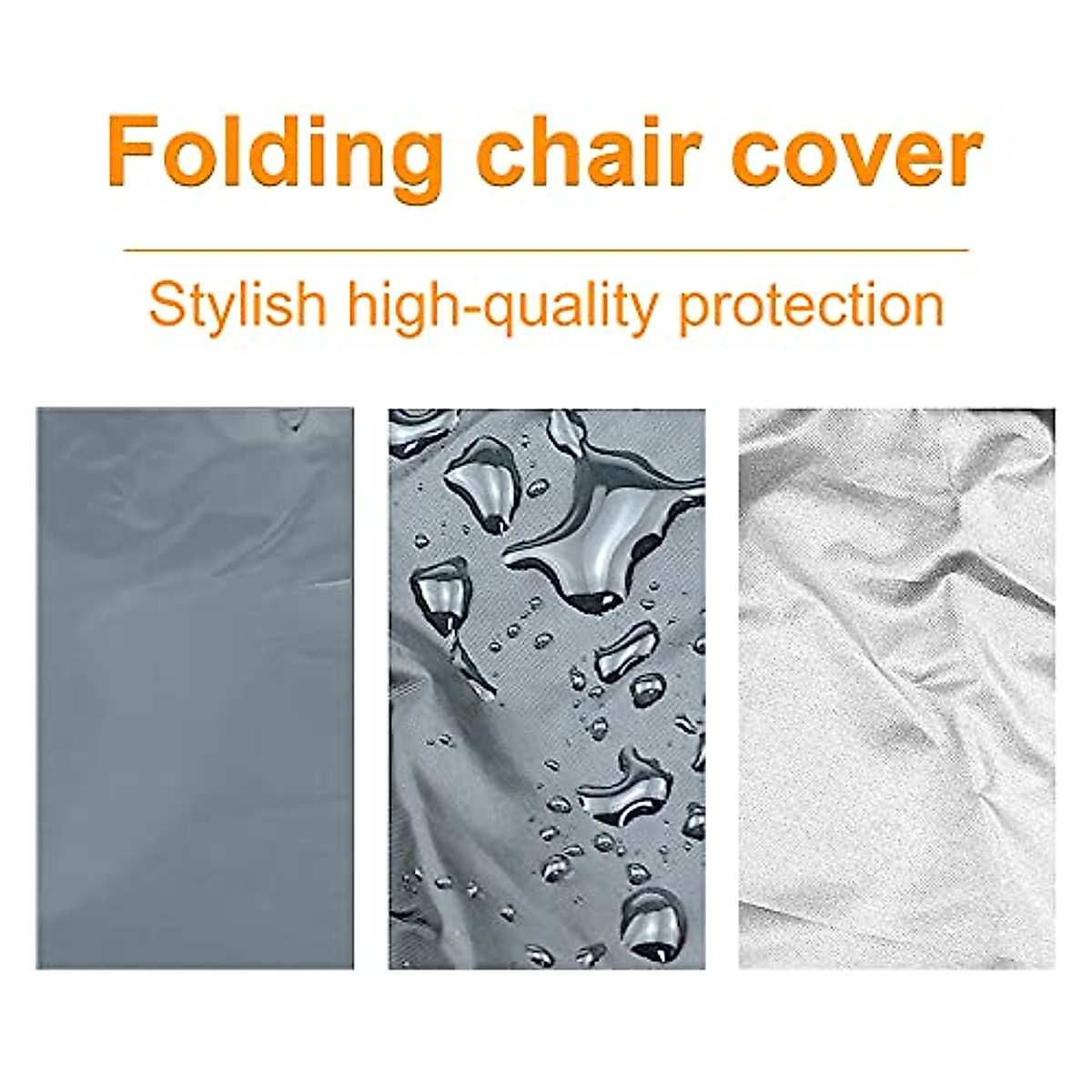 Uranshin Outdoor Folding Chair Covers 2PCS, Zero Gravity Chair Covers Waterproof, Durable Folding Patio Chair Covers with Storage Bag, Outdoor Chair Covers All Weather, 28" W x 13" D x 43" H, Grey