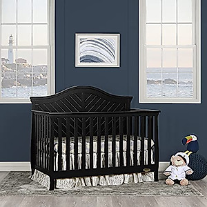 Dream On Me Kaylin 5-in-1 Convertible Crib in Black, Greenguard Gold Certified , 56x31x47 Inch (Pack of 1)