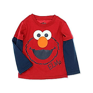Sesame Street Elmo and Cookie Monster Boys Shirt for Infant and Toddlers Red