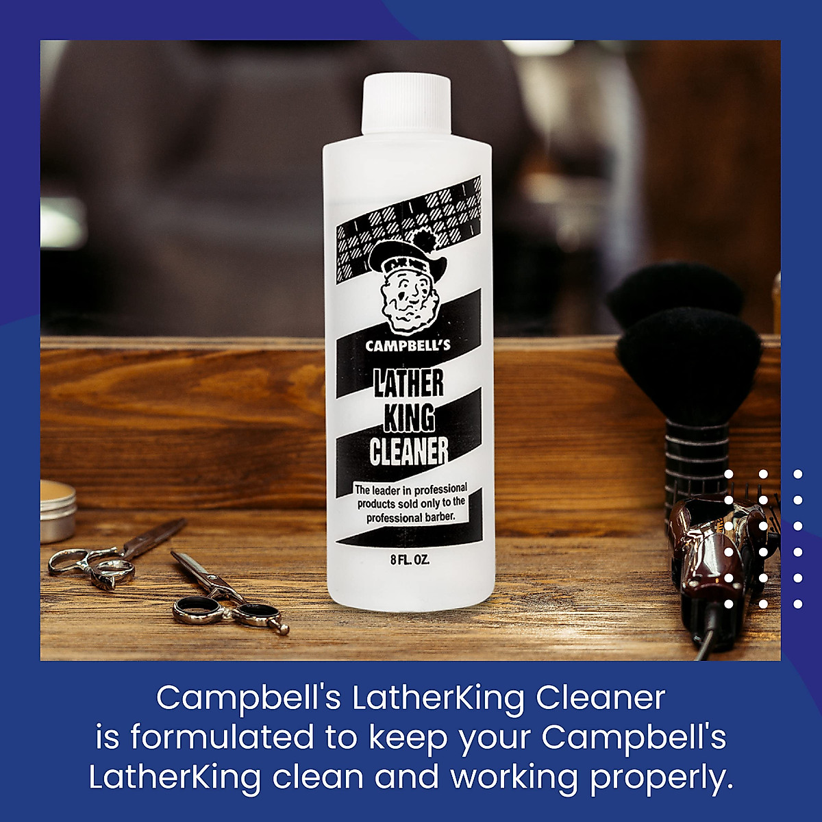 Campbellâ€™s Original LatherKing Machine Cleaner Solution, Cleaner for Hot Lather Machine, Professional Shaving Supplies and Equipment, 8 Ounces