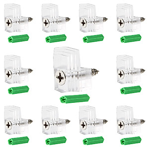 Qjaiune 20 Pack Mirror Holder Clips for Walls, Clear Retainer Clips Cabinet Glass Holder Clip, Wall Mirror Mount Kit Frameless Mirror Hanging Hardware for Vanity Mirror Window Screen (Modern Style)