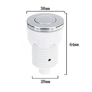 Air Button Switch Pneumatic Multipurpose Home sy Install Massage Bathtub Stainless Steel Push Button Garbage Disposal Spa On Off(28mmWhite)