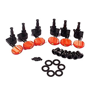 Vaguelly Skull Tuning Pegs Gold Guitar Tuners for Peal Tuning Acoustic Red of Guitar Enclosed Plastic Gold Buttons Lr Head Machine Pegs Tuners Guitar Tuning Peg Heads Rose