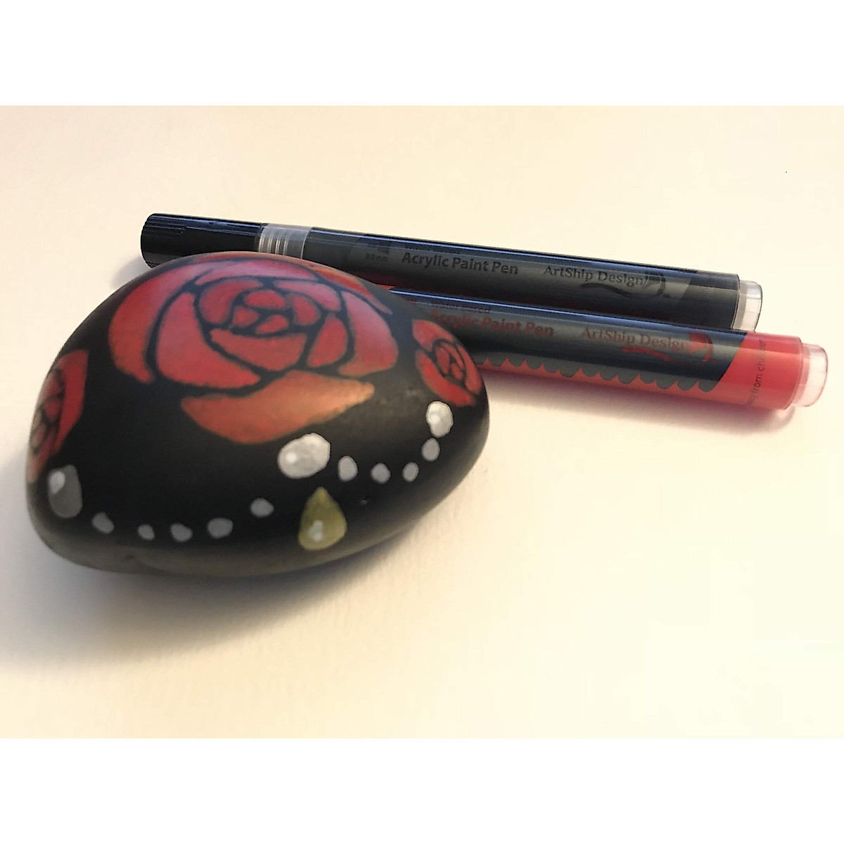 ArtShip Design 35 Premium Acrylic Paint Pens, Double Pack of Both Extra Fine and Medium Tip, for Rock Painting, Mug, Ceramic, Glass, and Fabric Painting, Water Based Non-Toxic and No Odor