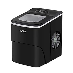 KUPPET Ice Maker Machine for Countertop, Portable Ice Cube Makers, Make 26 lbs ice in 24 hrs,Ice Cube Rready in 6-8 Mins with Ice Scoop and Basket for Home/Office/Bar (Black)