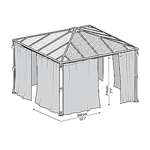 Palram - Canopia Palermo/Milano/Martinique Gazebo Netting Set - 4 Pieces