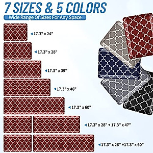 4/5 Inch Thick Kitchen Rugs, Kitchen Mat, Anti Fatigue Floor Mat, Waterproof Mats & Rugs, Heavy Duty PVC Ergonomic Comfort Standing Foam for Kitchen, Home, Office, Sink, Garage, 17.3"x28", Red