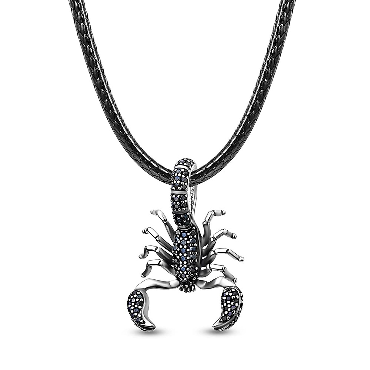 925 Sterling Silver Scorpion Dragon Pendant Necklace with Black Cubic Zirconia Scorpio Zodiac Constellation Charm Pendant Jewelry Gift for Women Men (Scorpion)