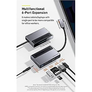 Sxdthy USB Hub, Ultra-Slim Data USB Hub, USB Type C HUB to 4K HD TF SD Card Reader Retractable Clip USB C 3.0 Adapter Dock Station Splitter