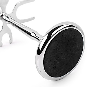 QSHAVE Deluxe 4 Prong Chrome Razor and Brush Stand, Prolong The Life of Your Shaving Brush