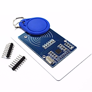 HiLetgo 3pcs RFID Kit - Mifare RC522 RF IC Card Sensor Module + S50 Blank Card + Key Ring for Arduino Raspberry Pi