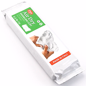 Pepy Premium European Air Dry Modeling Clay White 2.2 lb Bar, Easy to Use Air-Hardening Clay for Sculpting and Crafts Projects