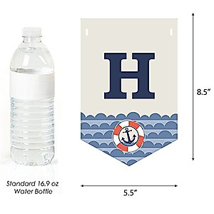 Custom Ahoy - Nautical - Personalized Birthday Party Bunting Banner & Decorations - Happy Birthday Custom Name Banner