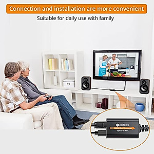 Neoteck 192kHz DAC Converter SPDIF to RCA Built-in Audio Amplifier Chipset and RCA Cable, Small and Lightweight Compatible with HDTVs, Set-Top Boxes and DVD/Blu-Ray Players