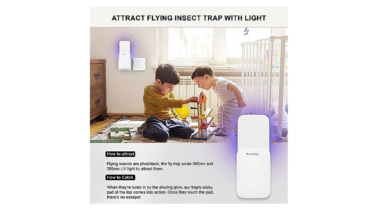 Mosalogic Plug-in Fly Trap - 24/7 Gnat & Insect Killer