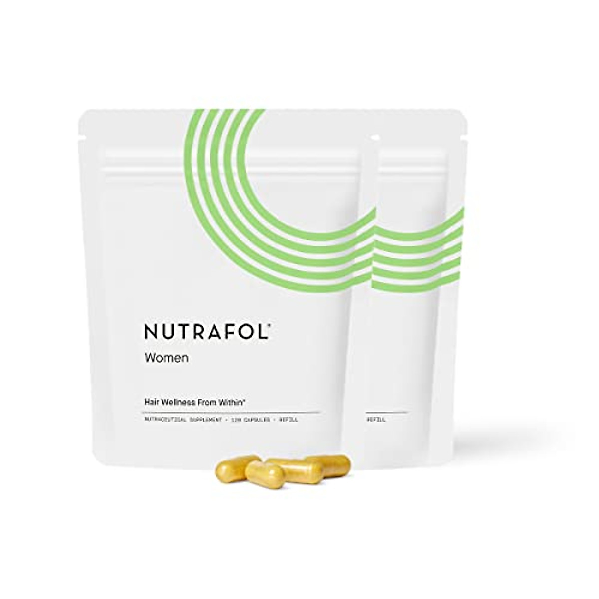 Nutrafol Women's Hair Growth Supplement | Ages 18-44 | Clinically Proven for Visibly Thicker & Stronger Hair | Dermatologist Recommended | Refill Pouches | 2 Month Supply