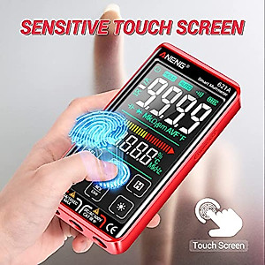 ANENG Digital Multimeter Tester Smart Touch TRMS Auto-Ranging 9999Counts Rechargeable anti-burning Ohm Amp VoltMeter With NCV,DC/AC Current,Voltage,Resistance Diodes,Continuity,Capacitance,Temperature
