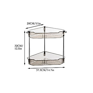 TPOFHS 2-Tier Kitchen Counter Top Shelf Organiser,Spice Racks, Plastic and Iron,Cupboard Shelf,Suitable for Home and Kitchen Storage Easy Assembly