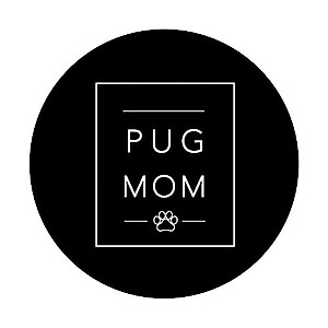 Cute Pug Lover Dog Mom Gift, Minimalist Pug Dog Mom PopSockets Swappable PopGrip