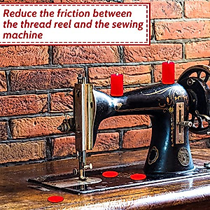 100 Pieces Sewing Machine Spool Pin Felt Pad Red Spool Pin Felts Thread Spool Pin Sewing Machine Spool Adapter Treadle Sewing Machine Parts for DIY Sewing Arts Crafts, 1 x 0.2 x 0.08 Inch