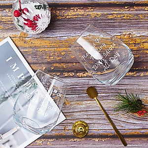 Futtumy Reward For Dealing With Idiots All Day Stemless Wine Glass 15oz, Funny Wine Glass for Men Women Friend Coworker, Novelty Christmas Gift Birthday Gift Gag Gift White Elephant Exchange Gift