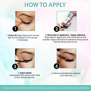 Ardell False Eyelashes Natural 101 Black, (5 pairs pack with FREE Lash Applicator) x 1 pack