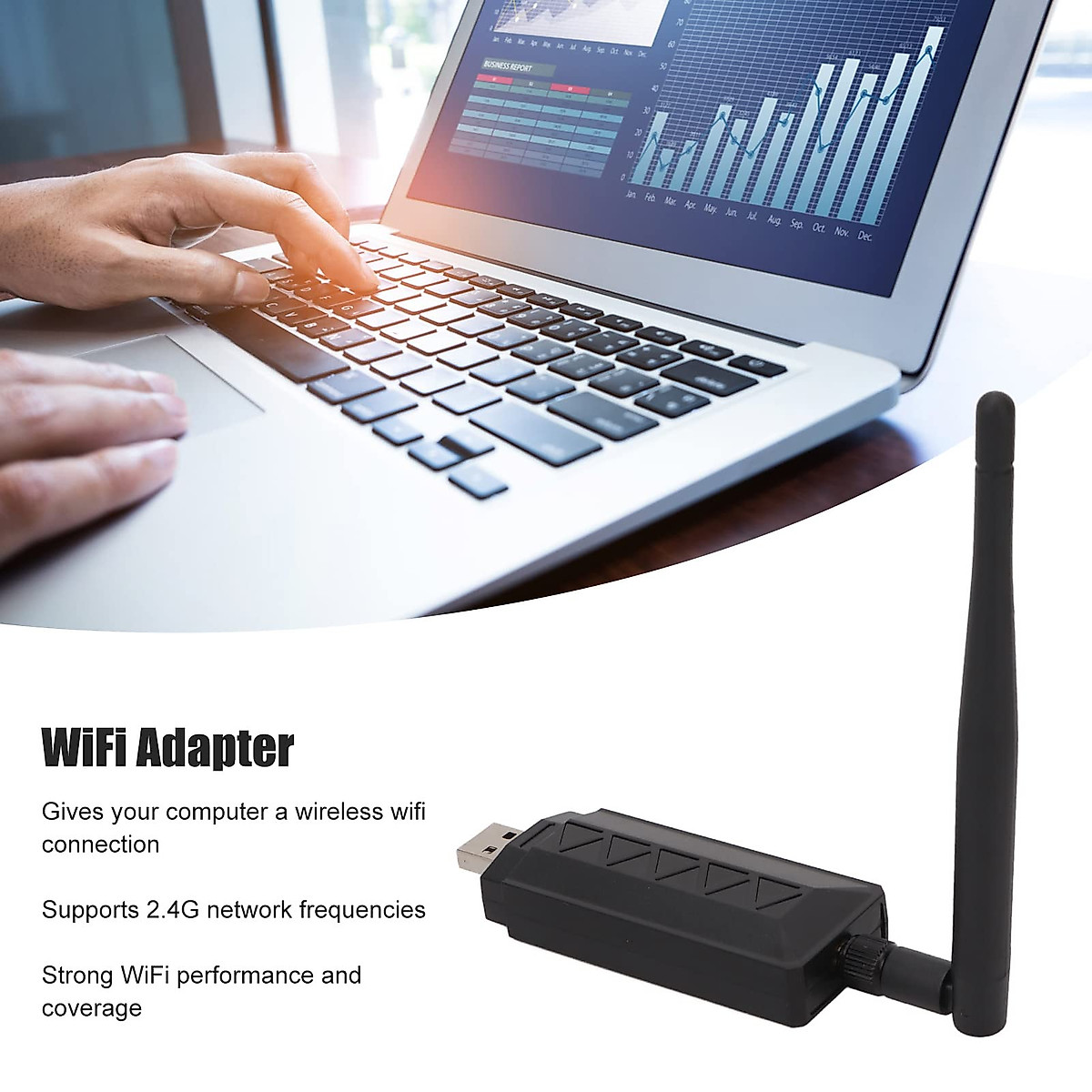 Wireless USB WiFi Adapter for Win Xp Win7 Win8 Win10, WiFi Adapter for Desktop PC, 2.4G WiFi Dongle Wireless Adapter USB Computer Network Adapters