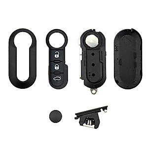 AUTOXBERT 3 Button Remote Car Key Shell Fob Case for Fiat 500 Abarth Panda Punto Bravo 2 Ducato Tipo Doblo 500x 500l 500e Freemont Boxer Relay Ypsilon Delta Musa Auto Uncut Blade