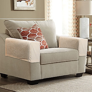 BESPORTBLE Chair Arm Protectors Sofa Armrest Cover Stretch Armchair Slipcover Protector Elastic Home Office Recliner Couch Loveseat Cloth 2pcs (Rice White)