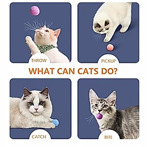 Joseph Jonas Premium Cat Toy, 35pcs Upgrade Cat Pom Pom Balls with a Satchel of Catnip, Lightweight Small Pom Poms Cat Toy Balls, Soft Interactive Kitten Plush Toys for Indoor Cats