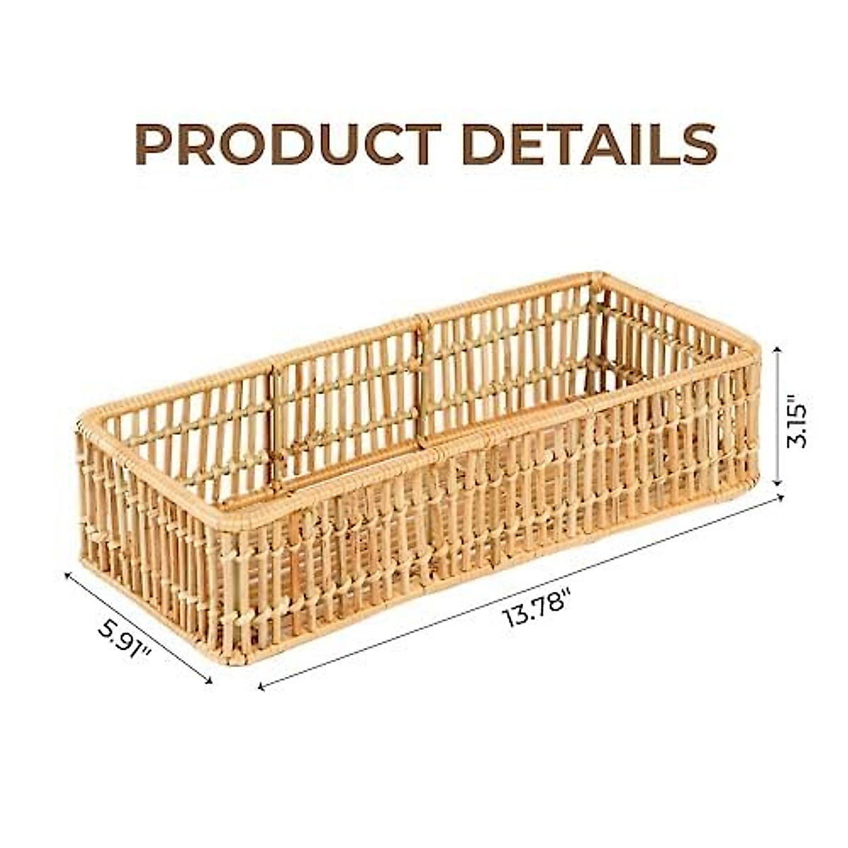 Xavia Handicrafts Rattan Woven Bathroom Organizers and Storage | Woven Over Toilet Paper Holder for Bathroom Countertop Organizing | Diaper Caddy Accessories for Bathroom Shelves Over Toilet