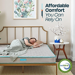 Linenspa 6 Inch Mattress - Firm Feel - Bonnell Spring with Foam Layer - Mattress in a Box - Youth or Kids Bed - Guest Bedroom - Durable and Breathable Support - Affordable - Full XL Size- White