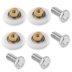 4 Sets Shower Door Rollers, Shower Door Replacement Parts Screen Door Roller Runners Wheels Bathroom Glass Door Sliding Rollers Wheel, 19mm x 5mm