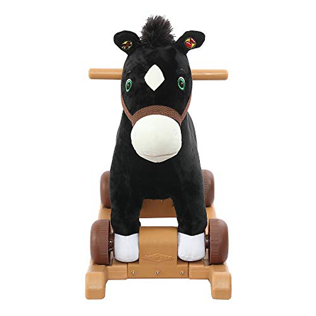 Rockin' Rider Cocoa 2-in-1 Pony Plush Ride-On, Black, Large