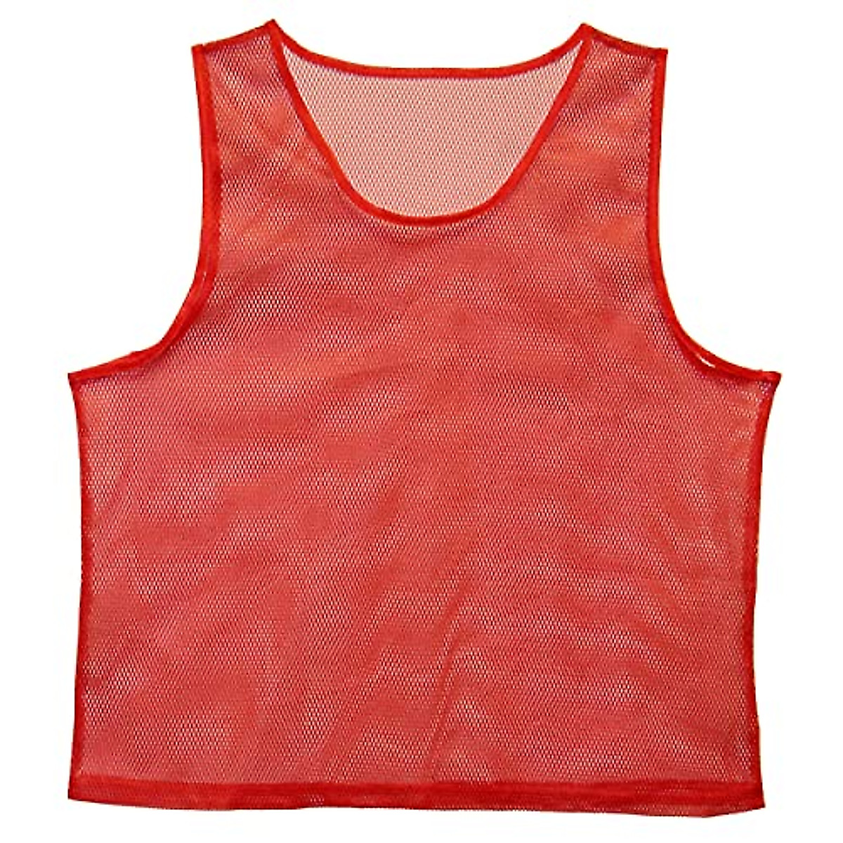 Get Out! Set of 12 Scrimmage Vest Pinnies for Teen/Adult in Red and Blue – Nylon Mesh Jerseys for Any Sport