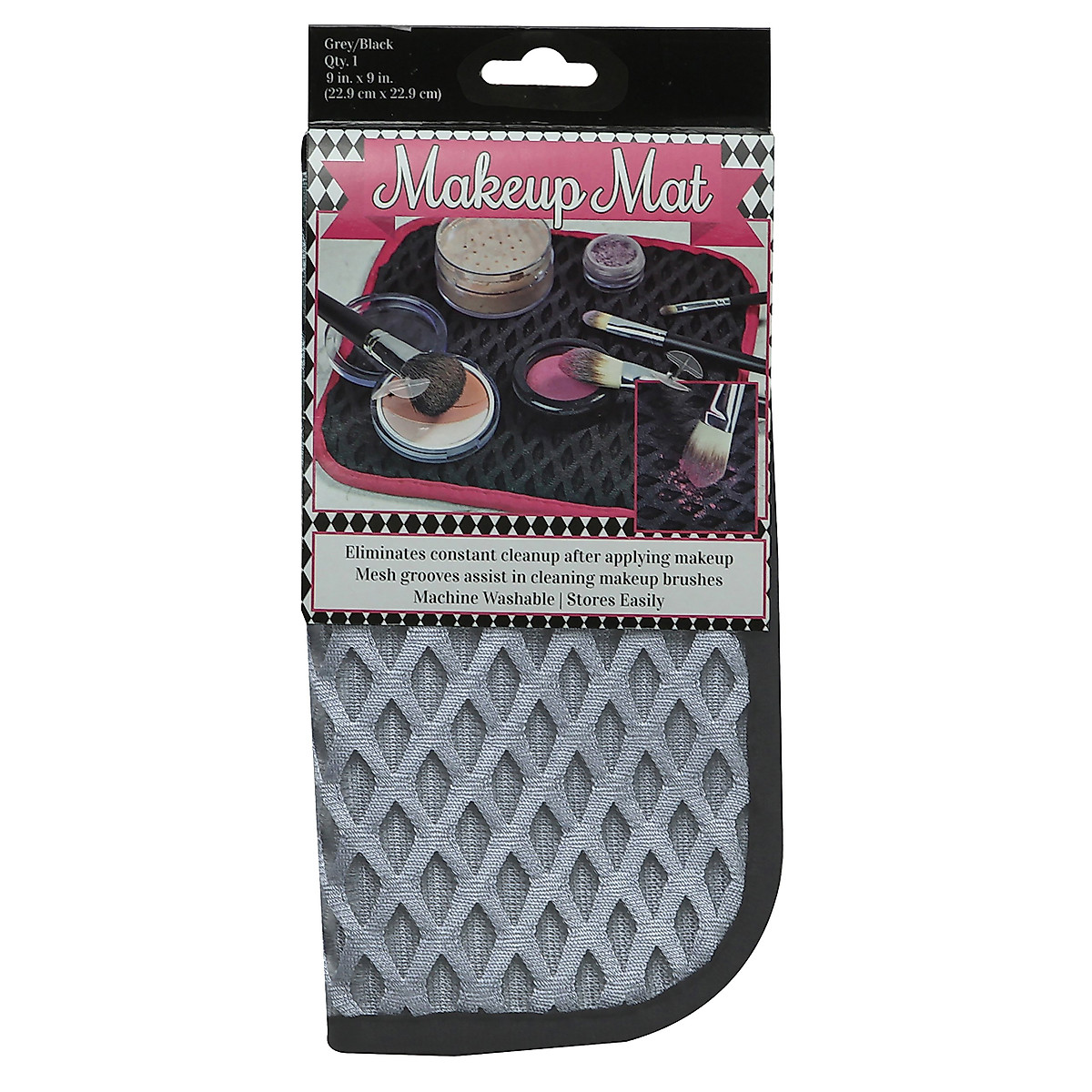 S & T Makeup Mat, Grey With Black Trim, 2.08 Ounce