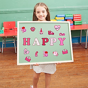 69 Pieces Valentine's Day Cutouts Romantic Gnome Heart Cutouts with 100 Pieces Glue Point Dots Valentines Day Bulletin Board Decorations Valentine Cardboard Paper Cutting for Classroom Decoration