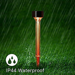 Grand Patio Solar Landscape Lights Transparent Decorative Waterproof, 10 Pack Solar Powered Pathway Lights, Weather-Resistant Outdoor Lighting for Yard, Garden, Pool, Rose Red