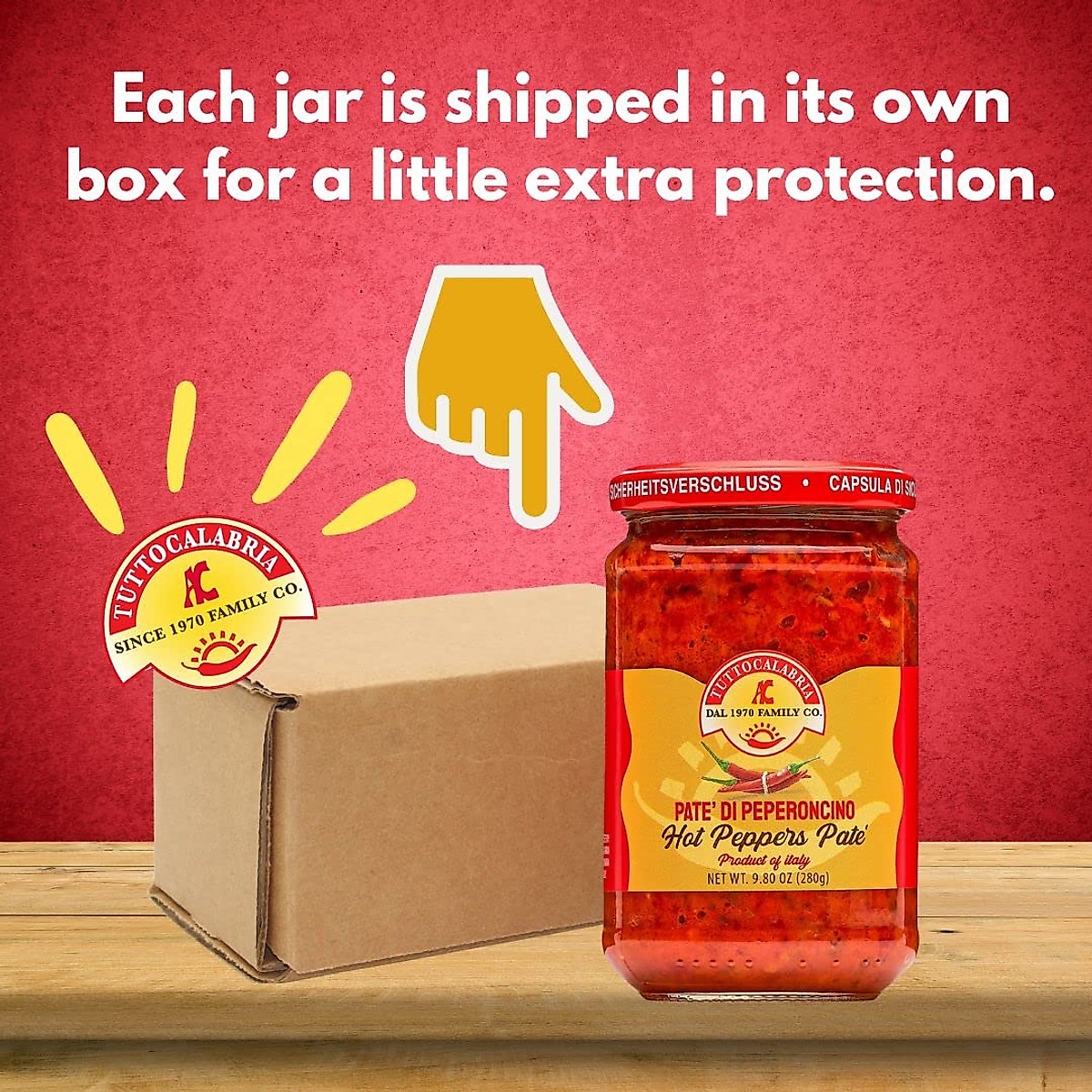 Pate Crushed Calabrian Chili Pepper Pate', Smoother textured version of our Crushed Pepper Paste, 10 oz, TuttoCalabria