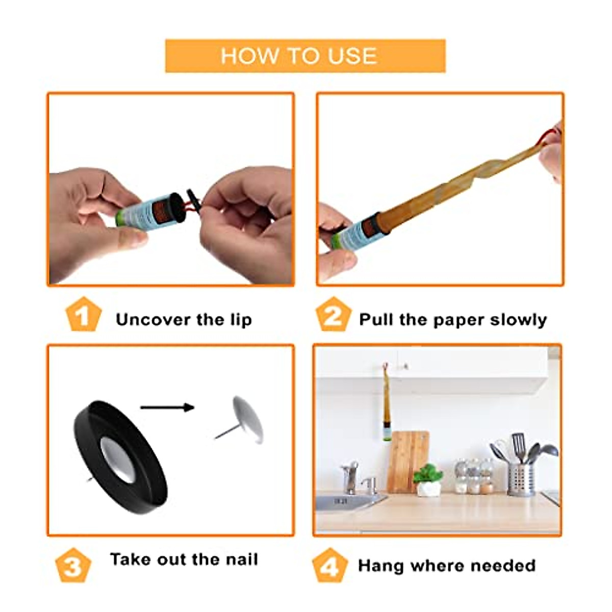 BLACK+DECKER Fly Traps Outdoor & Fruit Fly Traps for Indoors- Fly Trap Paper Strips & Gnat Traps for House- Sticky Glue Strips for Moths, Mosquitoes & Other Insect Control, 20 Pack